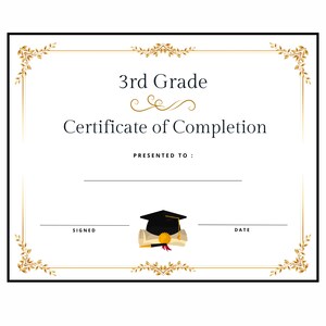 Third 3rd Grade Graduation Diploma Certificate Instant Download ...
