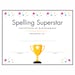 Superstar Speller Certificate of Achievement Award for Any Age or Grade ...