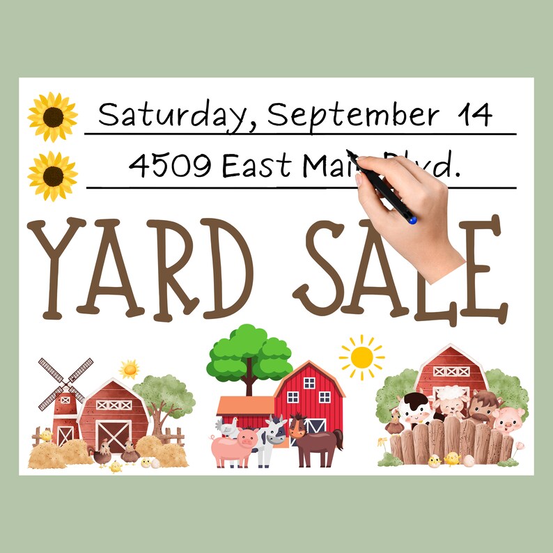 Yard Sale Sign / Super Fun and Unique / Attention Getter / Stand Out ...