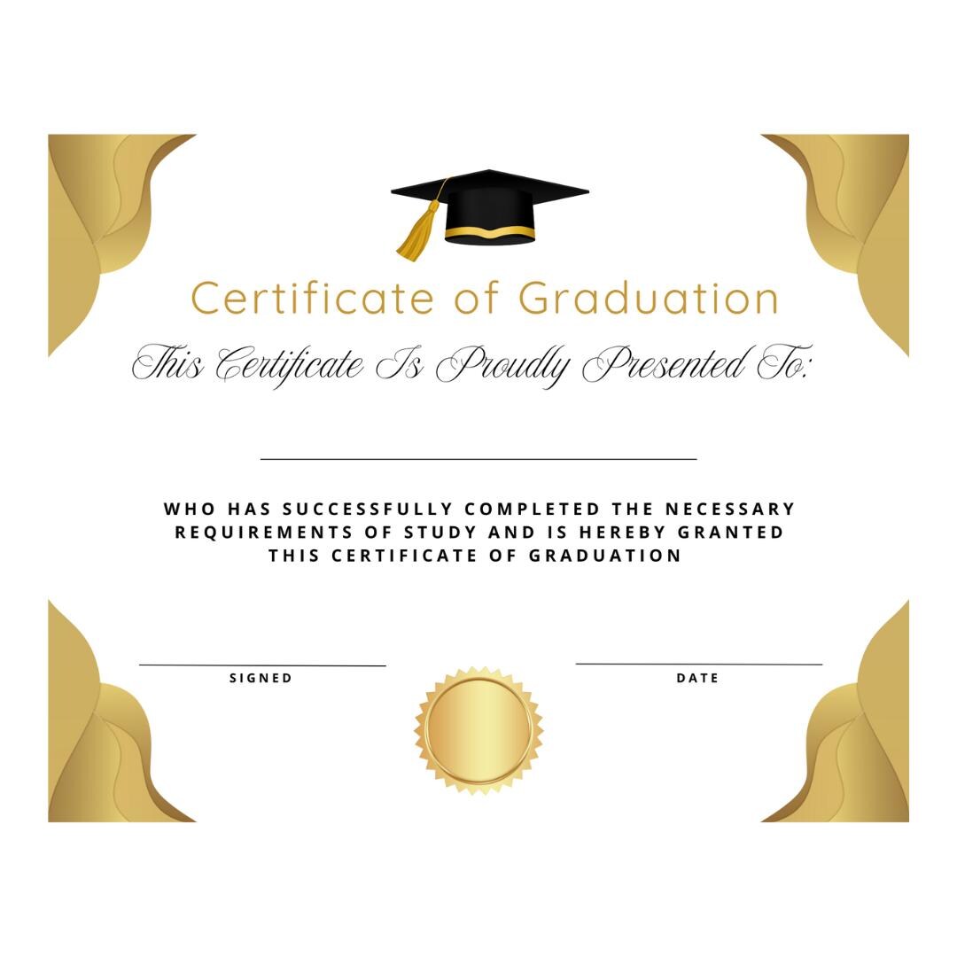 Graduation Diploma Certificate Award School Promotion Any Student Grade ...