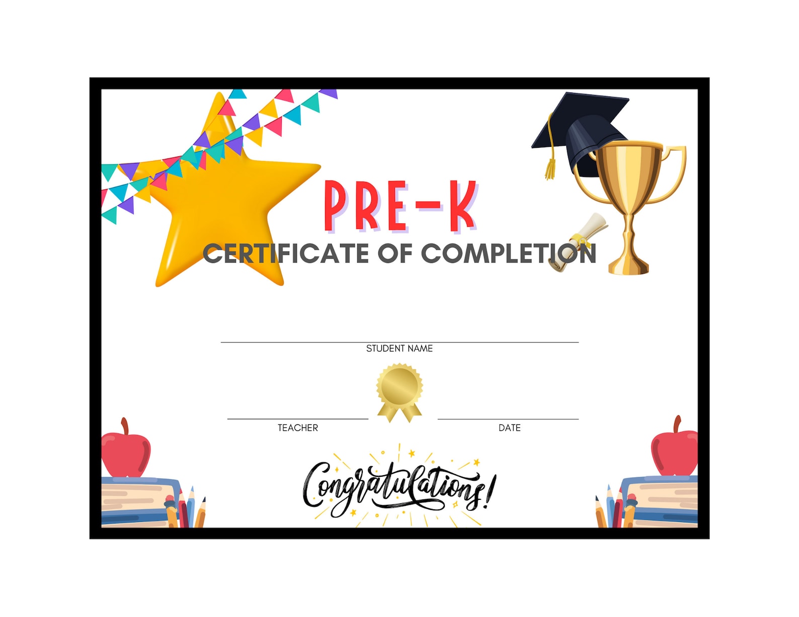 Pre-k Graduation Diploma Certificate Instant Download - Etsy
