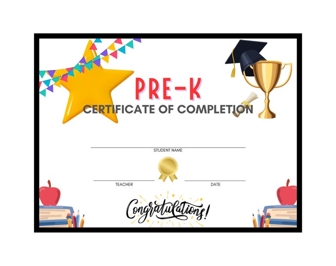 DIY Editable Preschool Diploma, Preschool Graduation Certificate ...