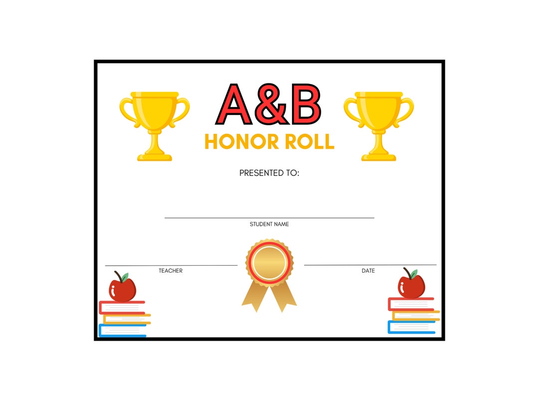 A and B Honor Roll Student Award Honor's Day Ceremony Graduation ...