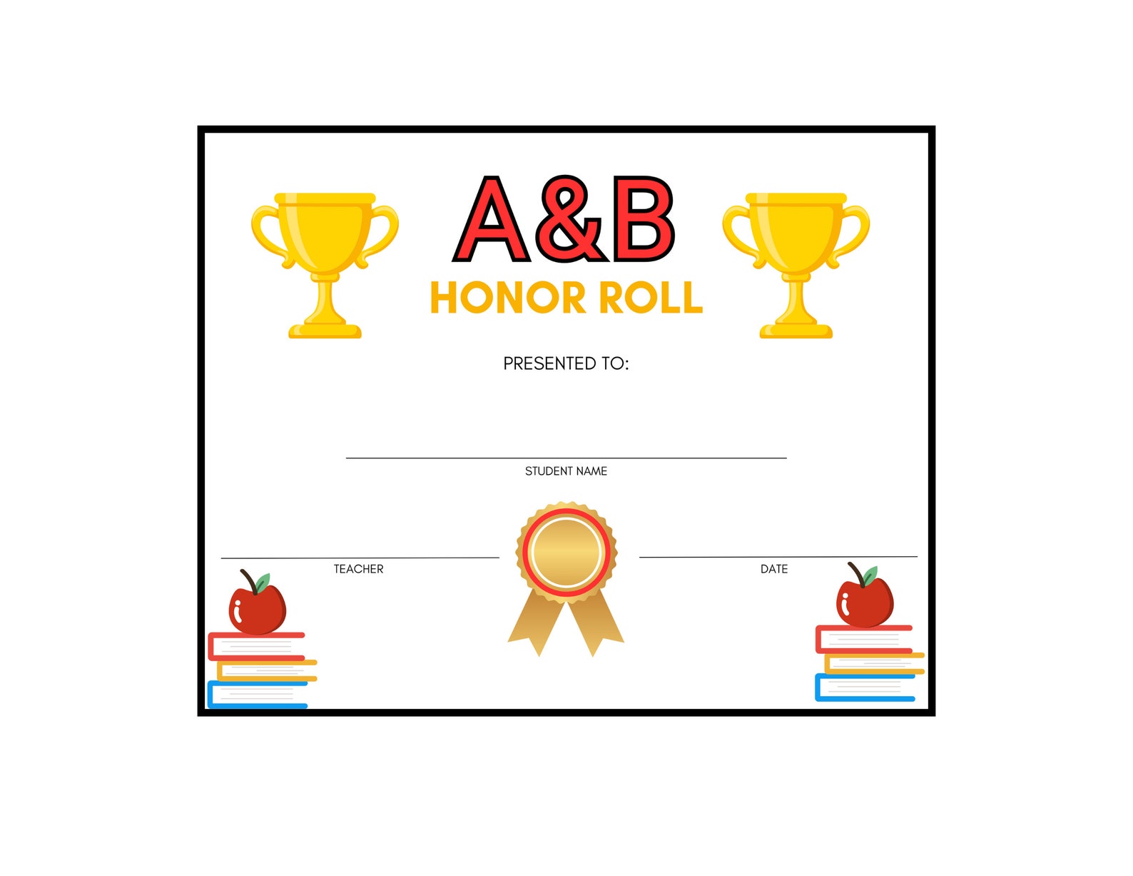 A and B Honor Roll Student Award Honor's Day Ceremony Graduation ...