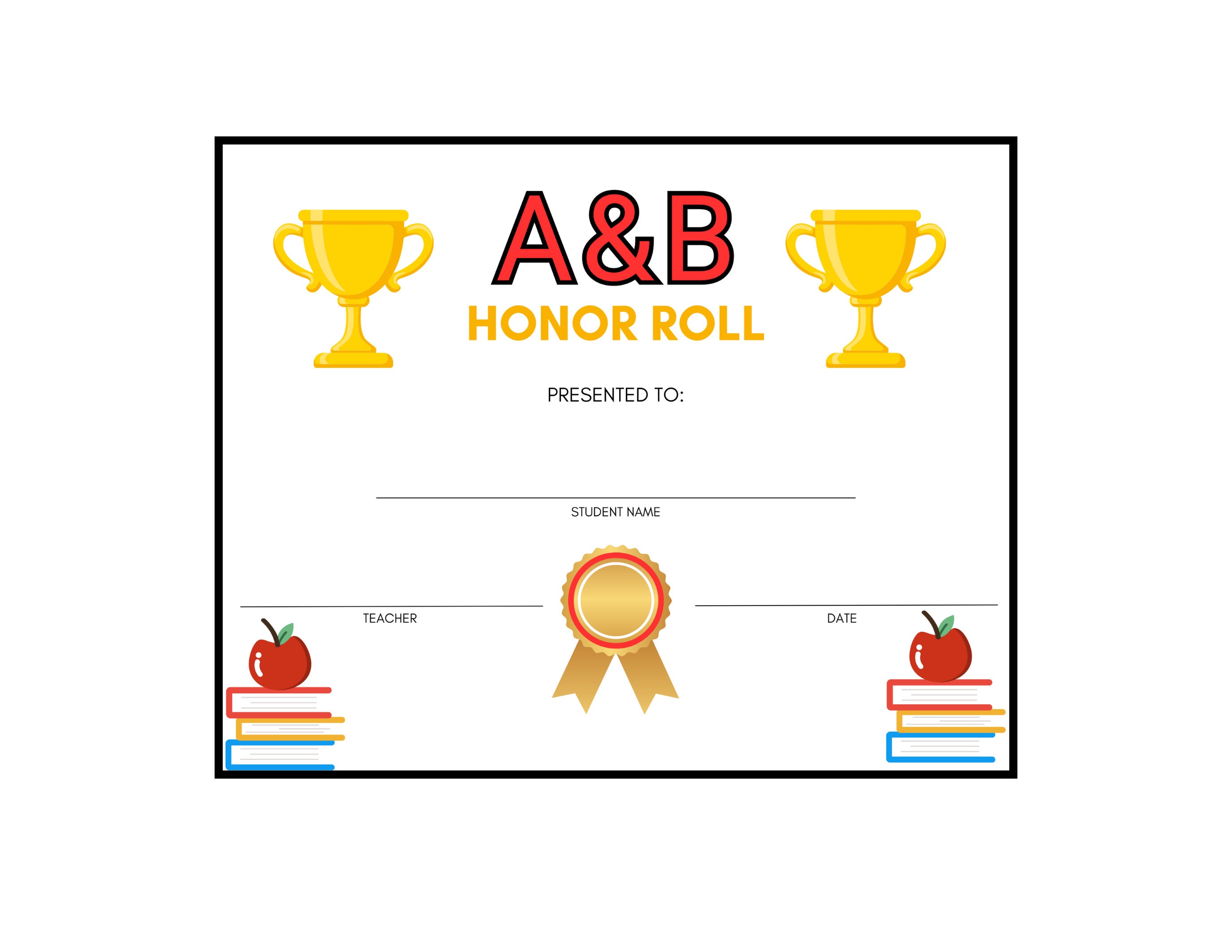 A and B Honor Roll Student Award Honor's Day Ceremony Graduation ...