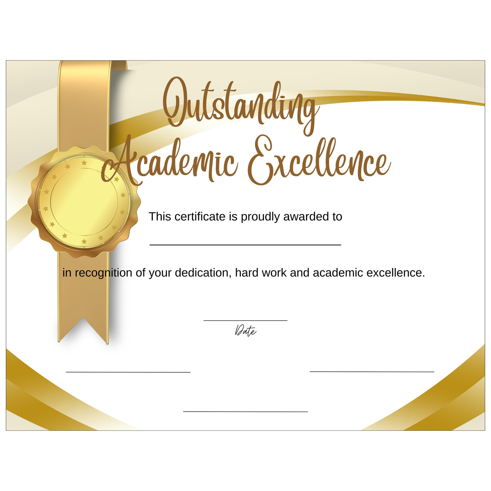 Outstanding Academic Excellence Certificate Award School Student ...