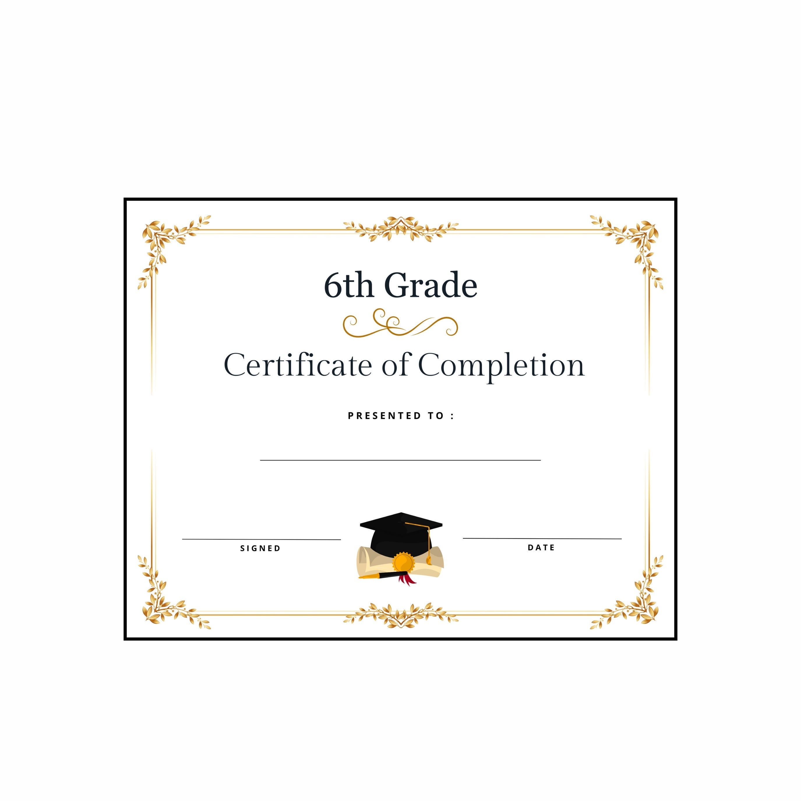 Certificado de diploma de graduación de sexto grado, descarga ...