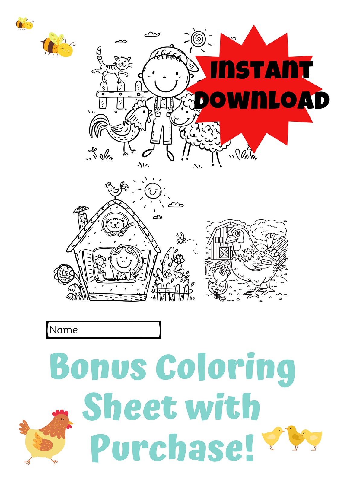 Farm Printable Reward Sticker Chart / Toddler Kids Student / Instant ...