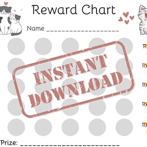 Cat Printable Reward Sticker Chart / Toddler Kids Student / Instant ...