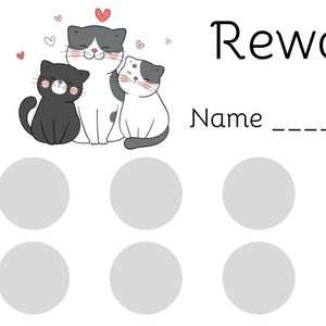 Cat Printable Reward Sticker Chart / Toddler Kids Student / Instant ...