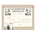 Cat Adoption Certificate Instant Printable for Real or Pretend Cat ...