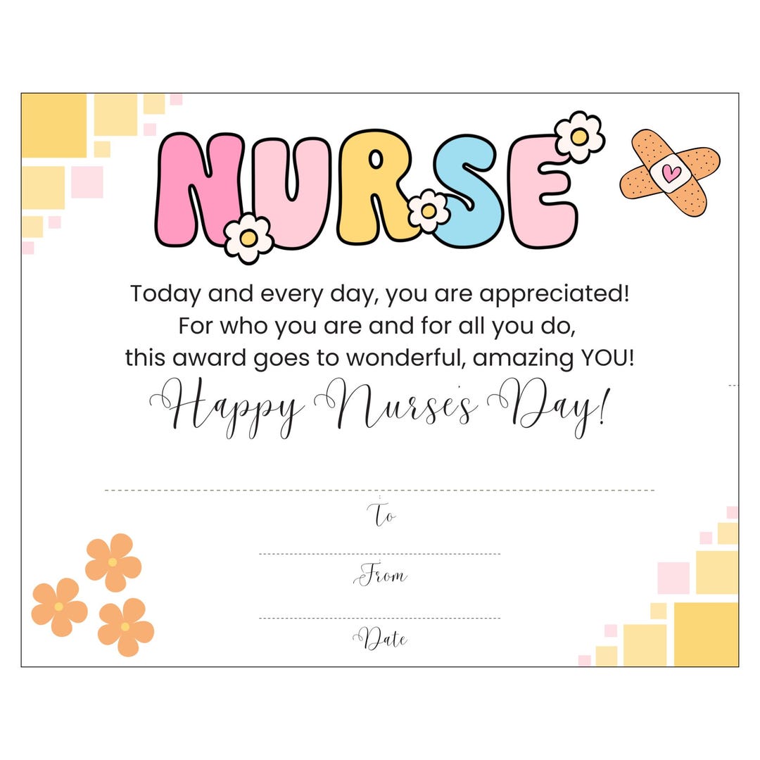 Nurse Certificate of Appreciation International Nurse's Day Week Thank ...