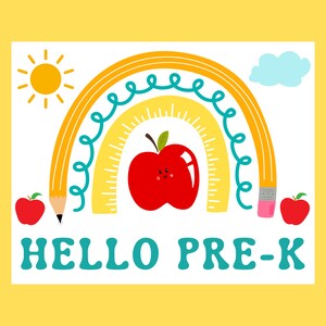 First Day of School Sign /pre- K / Photo Prop / Instant Download ...