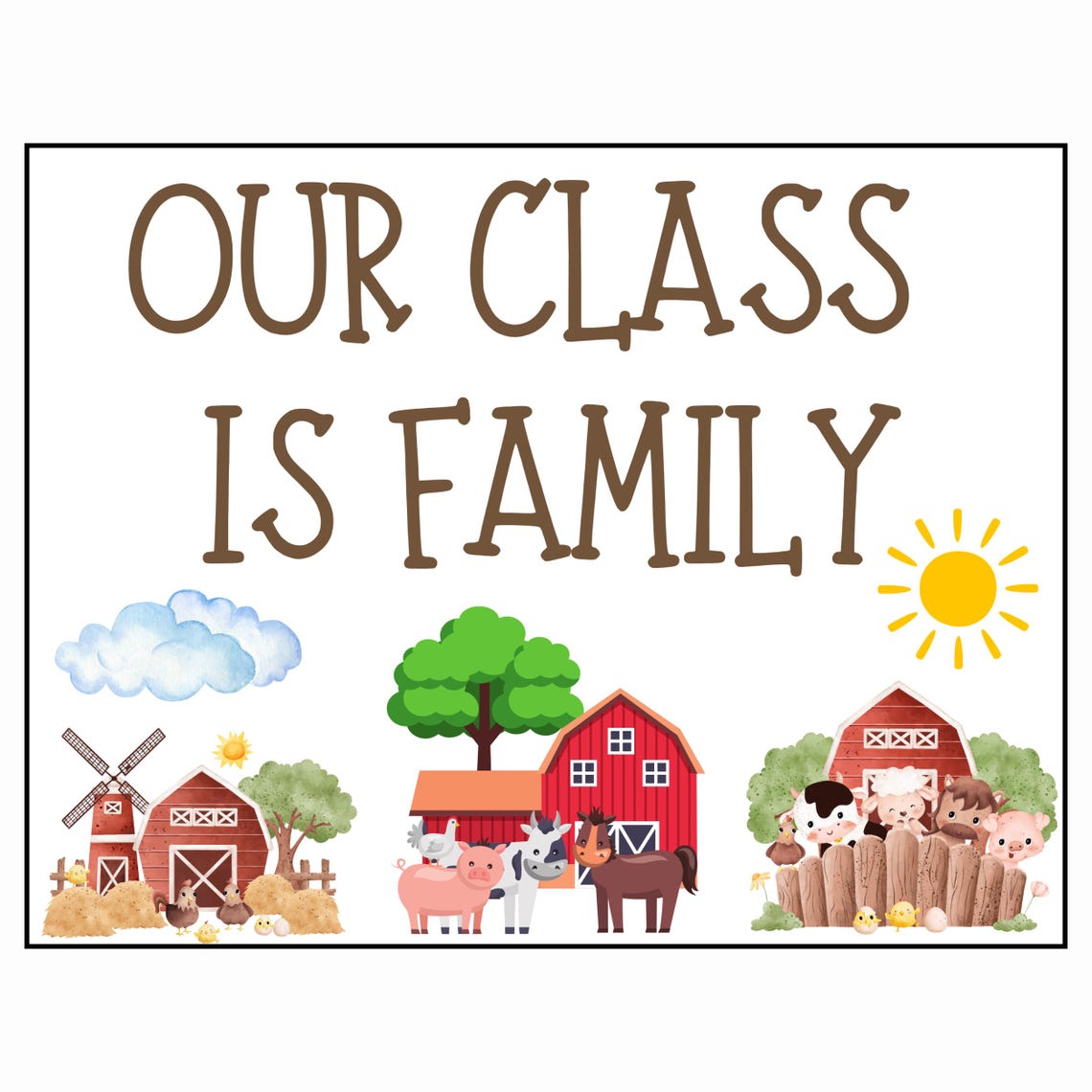 Teacher Decor / Our Class is Family / Sign / Photo Prop / Instant ...
