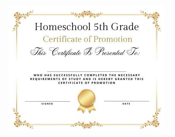 5th Grade Graduation Certificate Border Graduation Certificate Border