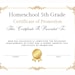 Homeschool 5th Fifth Grade Graduation Diploma Certificate Promotion ...
