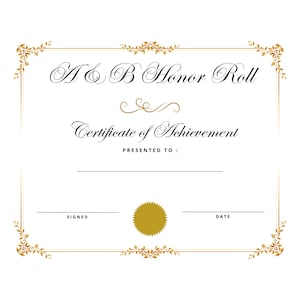 A & B Honor Roll Student Award Honor's Day Ceremony Graduation ...