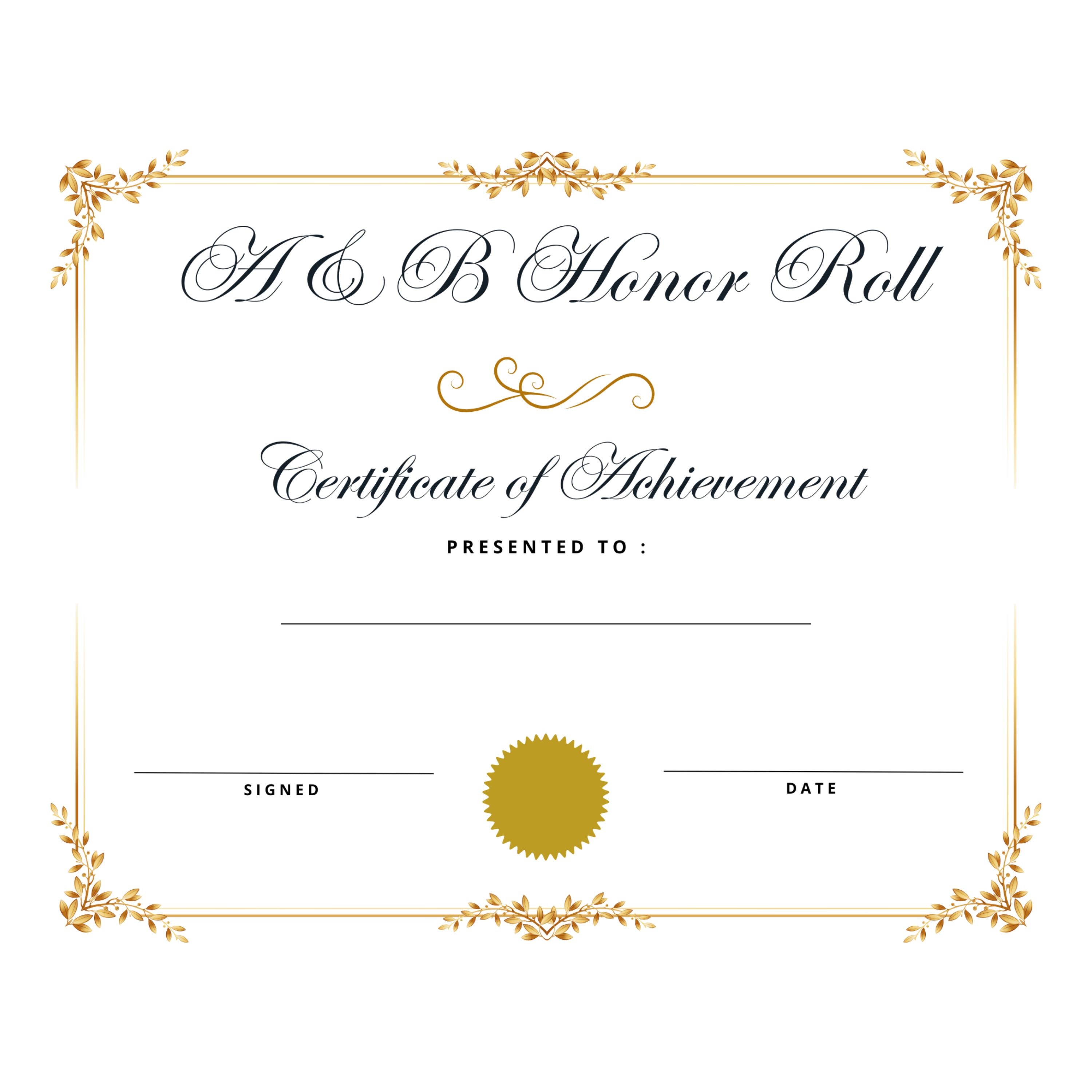 A & B Honor Roll Student Award Honor's Day Ceremony Graduation ...