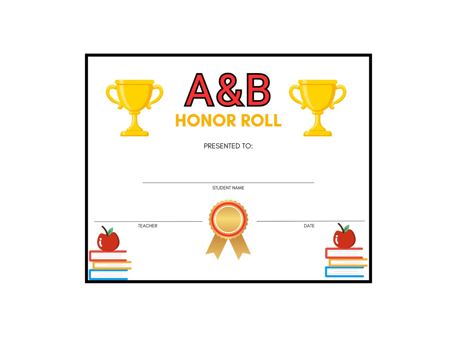 A and B Honor Roll Student Award Honor's Day Ceremony Graduation ...