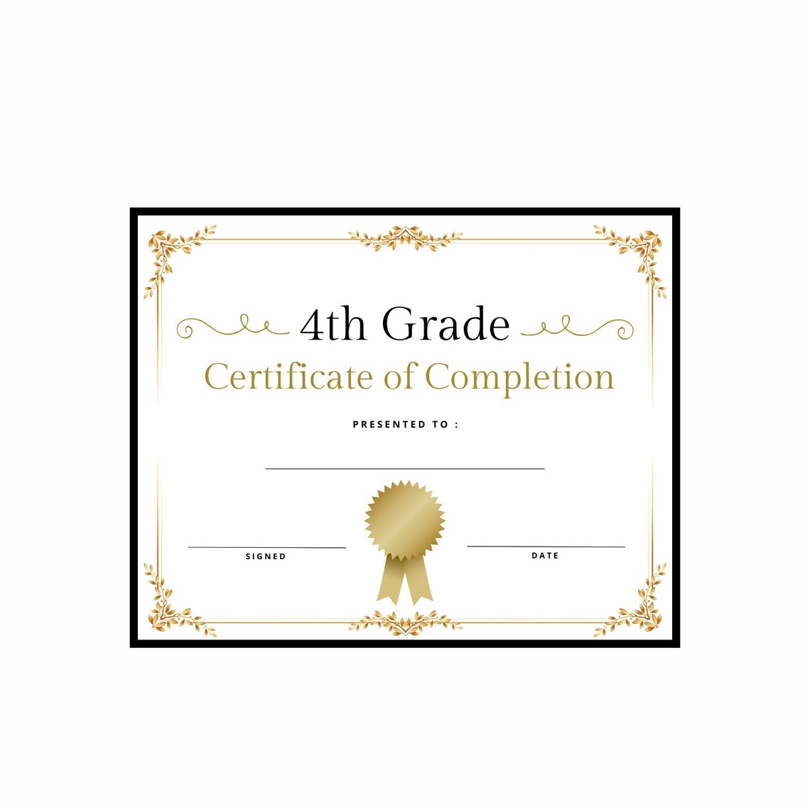 Fourth Grade Graduation Diploma Certificate Instant Download Printable ...