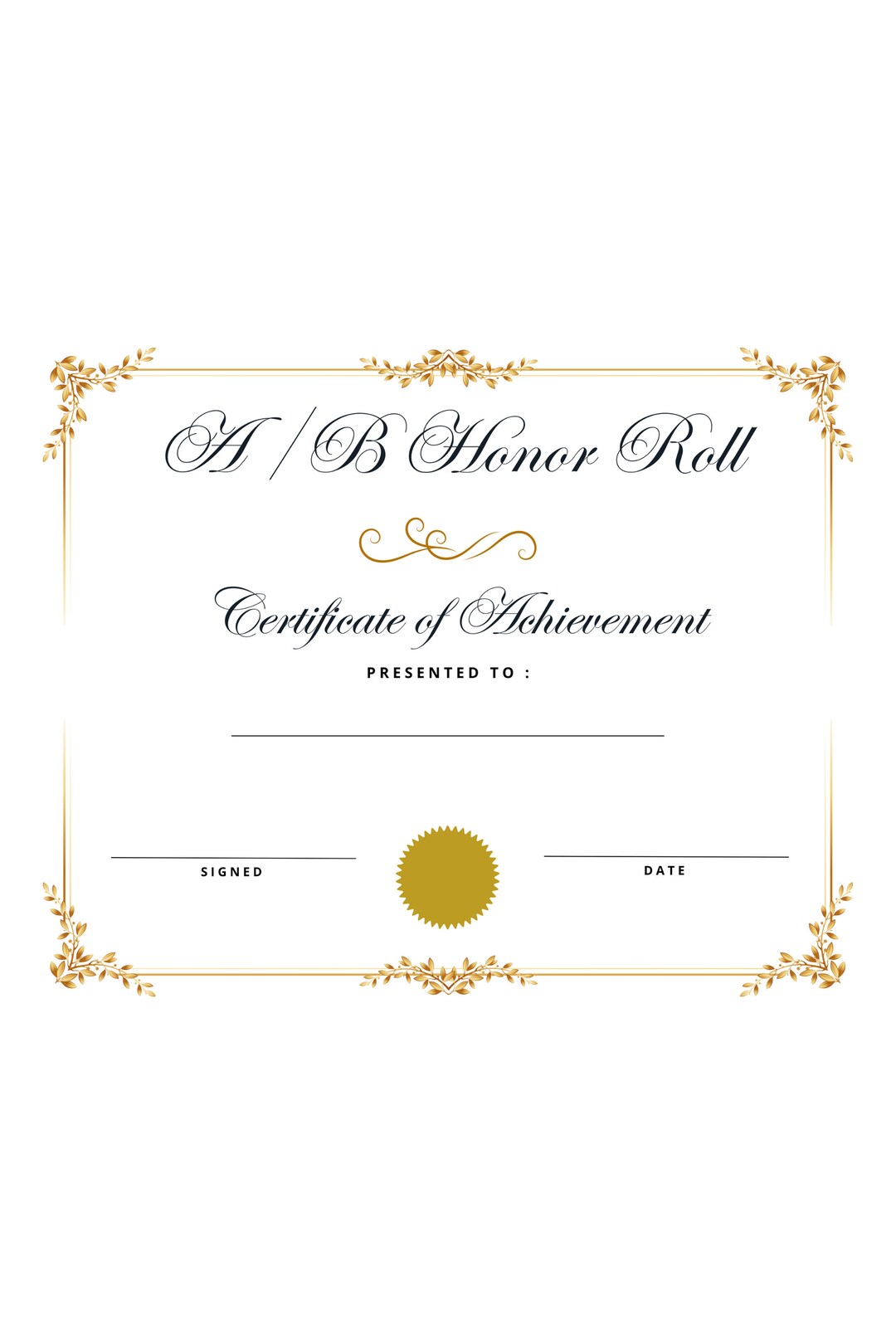 A and B Honor Roll Student Award Honor's Day Ceremony Graduation ...