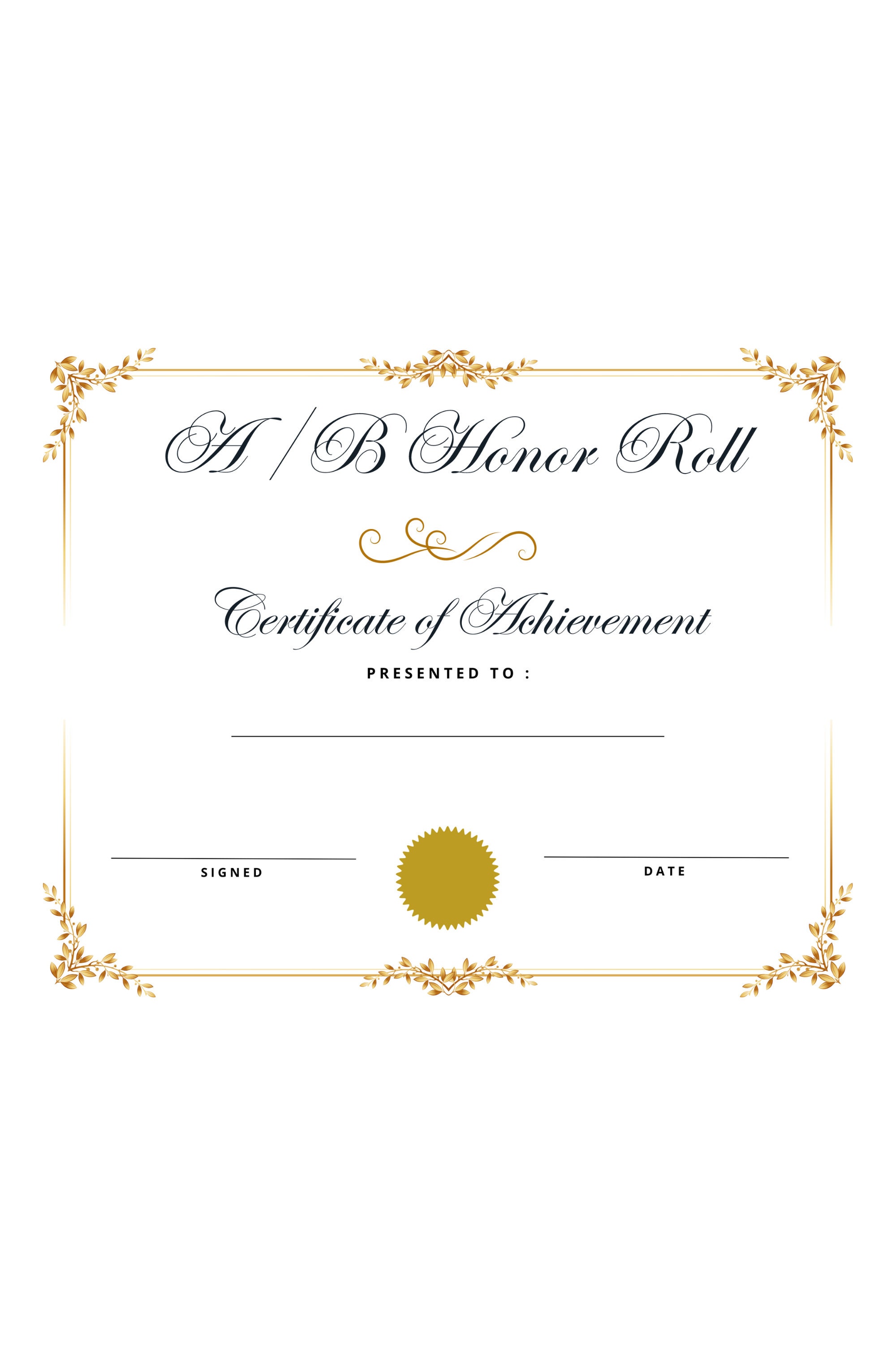 A and B Honor Roll Student Award Honor's Day Ceremony Graduation ...