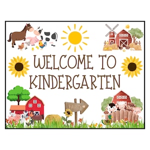 Welcome to Kindergarten Sign / First Day of School / Photo Prop ...