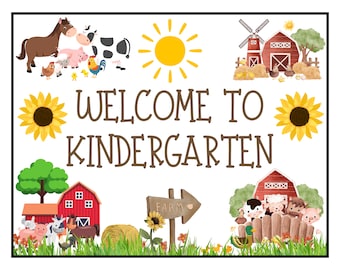 Welcome to Kindergarten Sign / First Day of School / Photo Prop ...