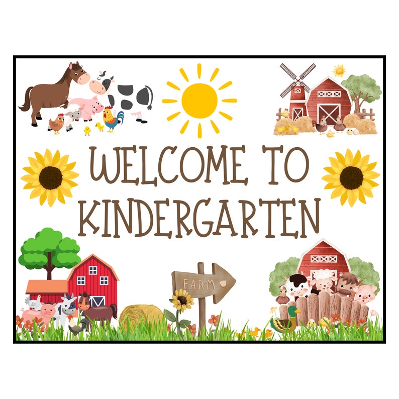 Welcome to Kindergarten Sign / First Day of School / Photo Prop ...