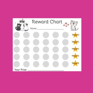 Cat Printable Reward Sticker Chart / Toddler Kids Student / Instant ...