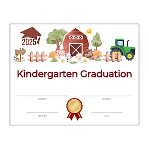 Kindergarten Graduation Certificate of Graduation Promotion 2025 ...