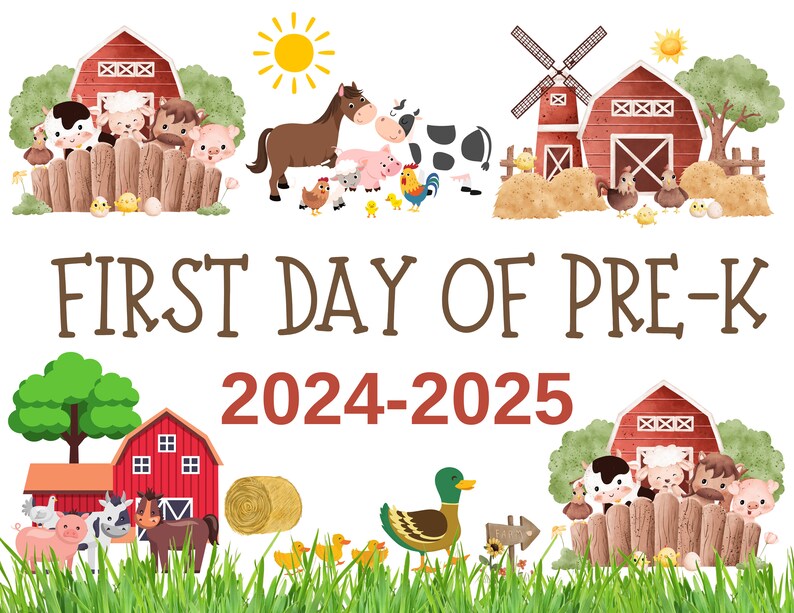 2024-2025 First Day of School / Pre-k / Sign / Photo Prop / Instant ...
