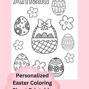 Personalized Easter Coloring Sheet Printable Download Super Fun Gift - Etsy