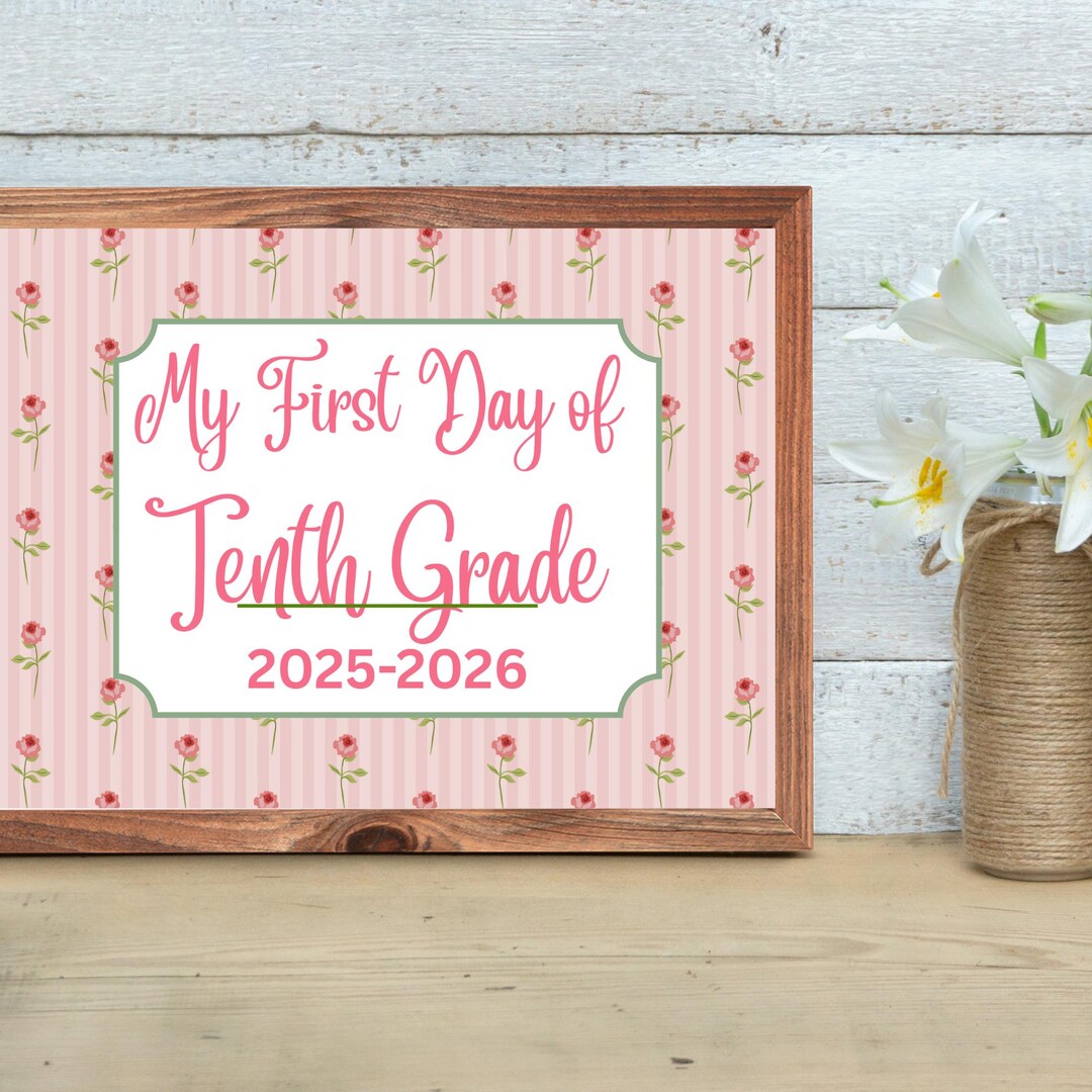 First Day of School Sign 10th / Tenth Grade / Photo Prop / Coquette ...