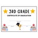 Third 3rd Grade Graduation Diploma Promotion Certificate for Kids ...