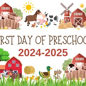 2024-2025 First Day of School / Preschool / Sign / Photo Prop / Instant ...