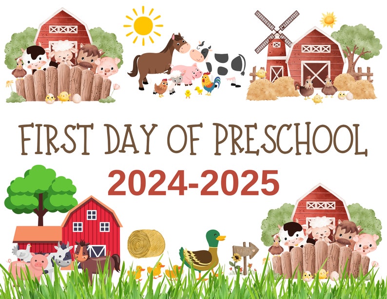 2024-2025 First Day of School / Preschool / Sign / Photo Prop / Instant ...