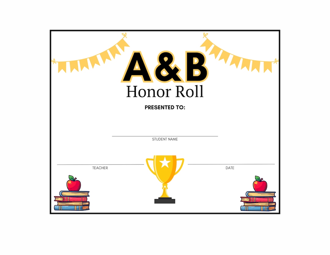 A and B Honor Roll Student Award Honor's Day Ceremony Graduation ...