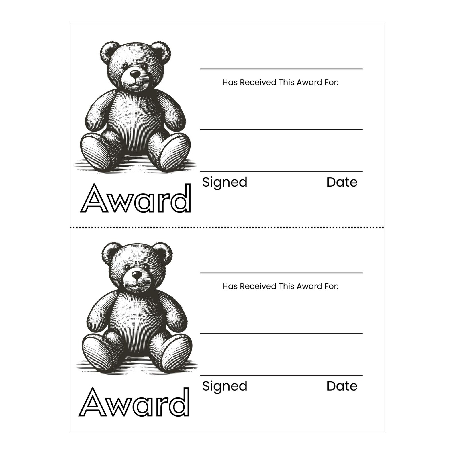 Preschool Prek Kindergarten Daycare Award Certificate to Color Black ...