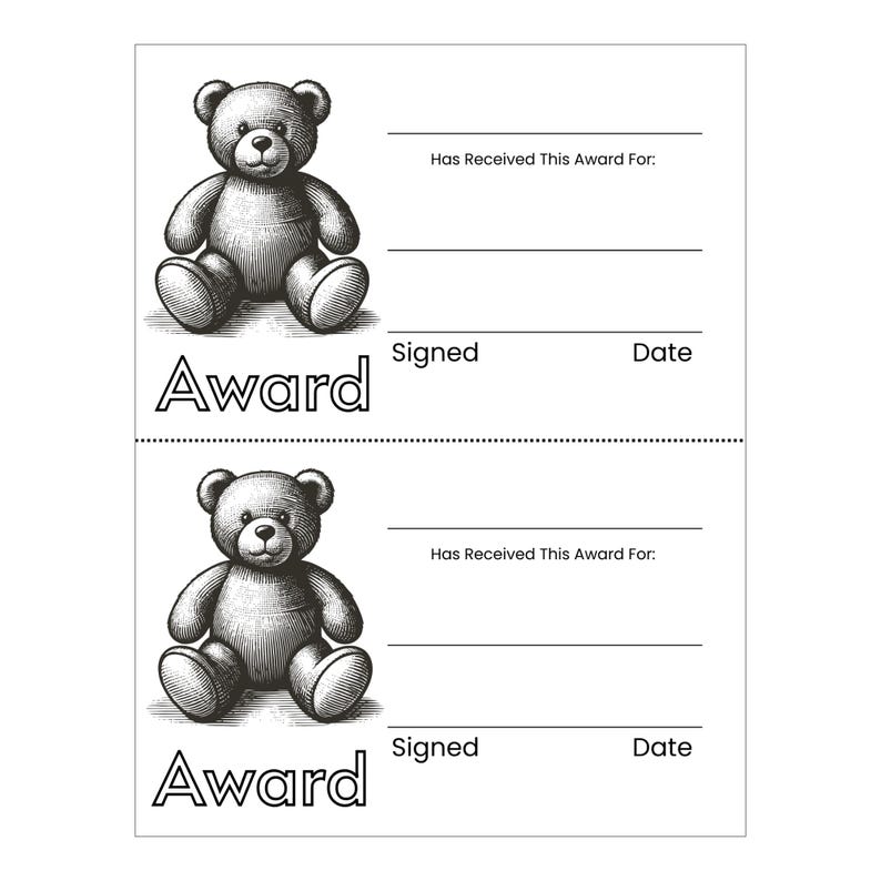 Preschool Prek Kindergarten Daycare Award Certificate to Color Black ...