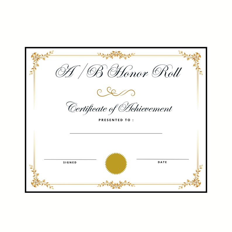 A and B Honor Roll Student Award Honor's Day Ceremony Graduation ...