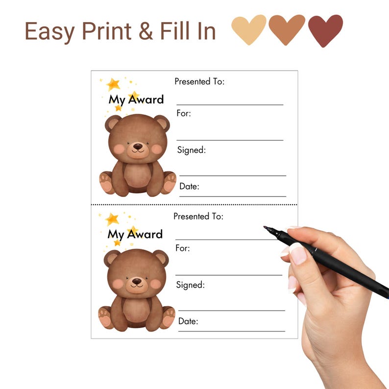 Preschool Prek Kindergarten Daycare Award Certificate Instant Download ...