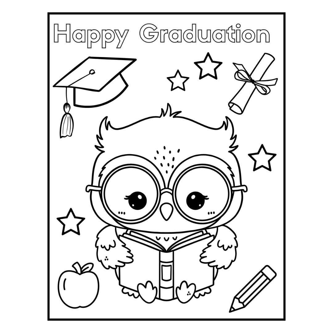 Owl Graduation Coloring Sheet Fun Activity for Students and Parents ...
