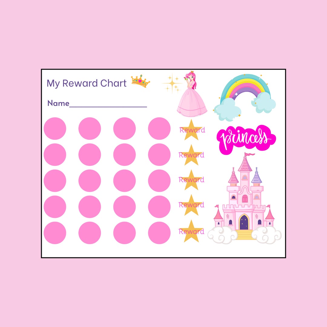 Princess Printable Reward Sticker Chart / Toddler Kids Student / Chore ...