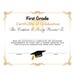 First 1st Grade Graduation Diploma Certificate Promotion Instant Easy ...