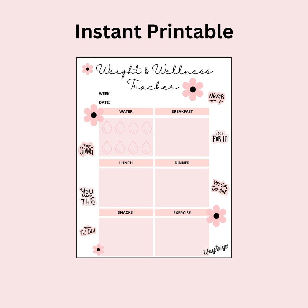 Motivational Weight Loss Tracker / Journal / Printable / Journey ...