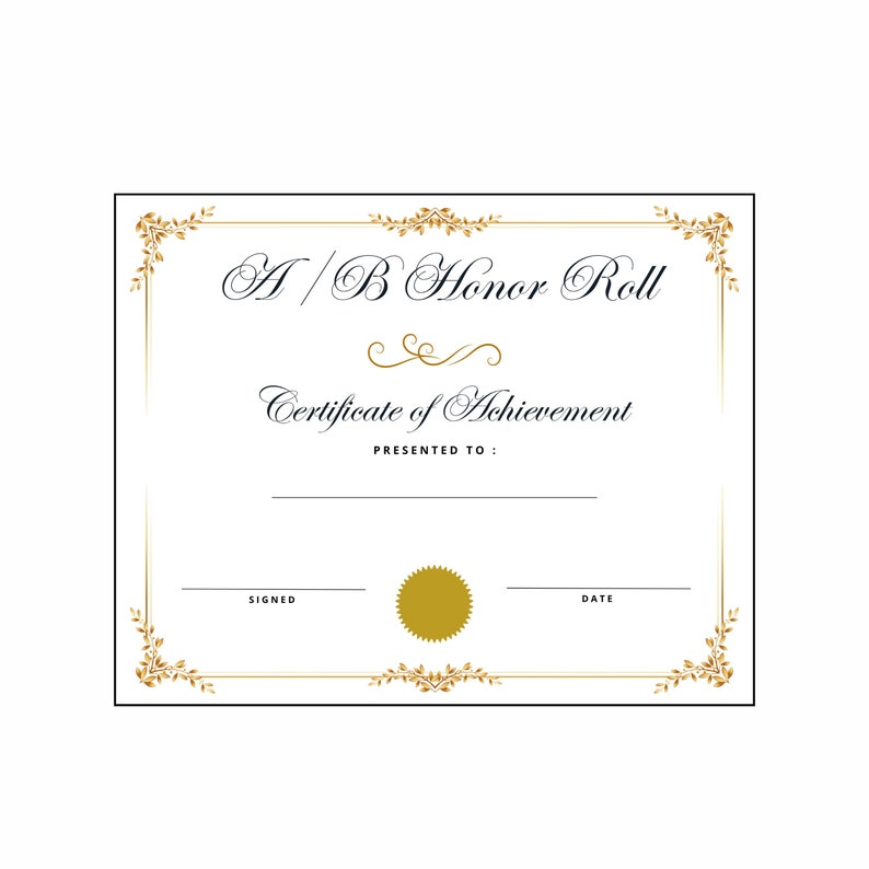 A and B Honor Roll Student Award Honor's Day Ceremony Graduation ...