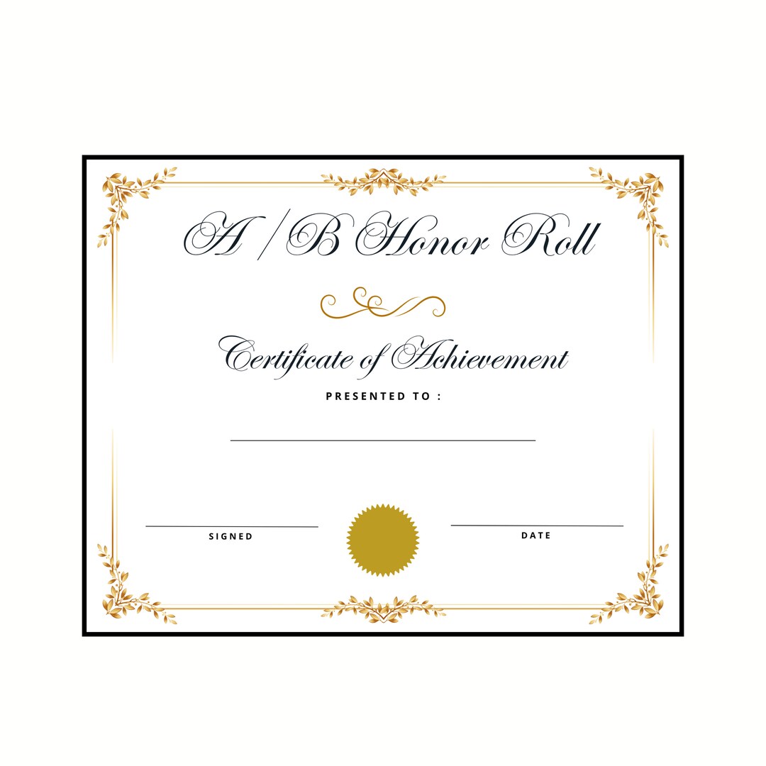 A and B Honor Roll Student Award Honor's Day Ceremony Graduation ...