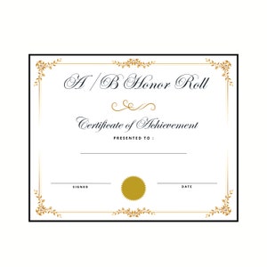 A and B Honor Roll Student Award Honor's Day Ceremony Graduation ...