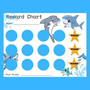 Shark Printable Reward Sticker Chart / Toddler Kids Student / Instant ...
